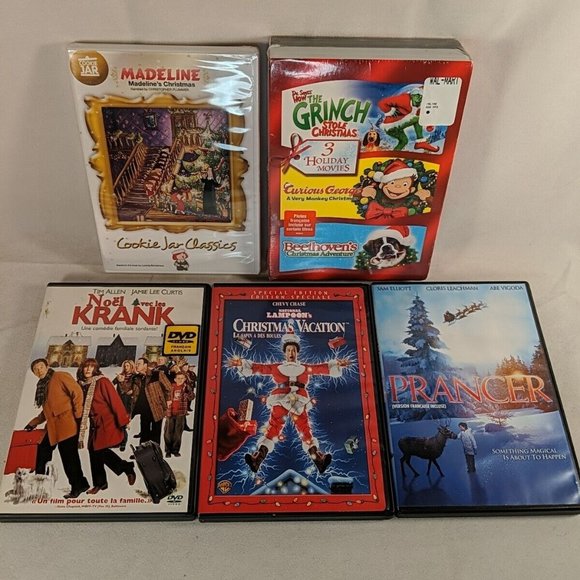 Media | 7 Christmas Dvd Bundle Kids Family Movie Night Grinch Stole ...